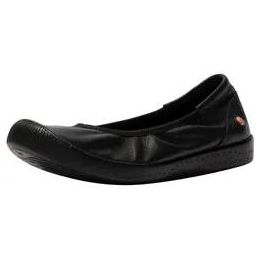Ballerina Softinos "Softinos Ballerinas Leder", Damen, Gr. 37, schwarz, Leder, Schuhe Ballerina