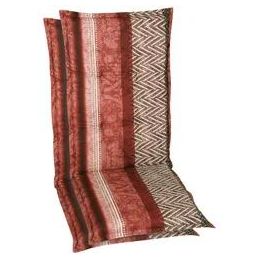 Sesselauflage GO-DE, rot, B:50cm H:108cm, Bezug: 65% Polyester, 35% Baumwolle, Polsterauflagen, mittel