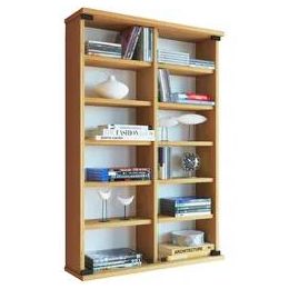 Media-Regal Vcm "Holz CD DVD Wandregal Schrank Zuntisa Glast&uuml;r", braun (buche), B:60cm T:18cm, Regale