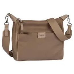 Umh&auml;ngetasche Gabor "Brisa", Damen, Gr. B/H/T: 25cm x 24cm x 9cm, taupe, Nylon, clean, gepflegt, unifarben, Taschen Umh&auml;ngetasche, Nylon trifft auf glattes Lederimitat mit Metallzipper & viel Stauraum