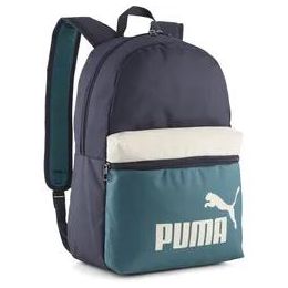 Rucksack Puma "PHASE COLOR BLOCK BACKPACK", new navy, emerald ice, Rucks&auml;cke, Damen, Netz, Polyester, Rucksack, f&uuml;r sportliche Aktivit&auml;ten und Alltag, mit ger&auml;umigem Hauptfach
