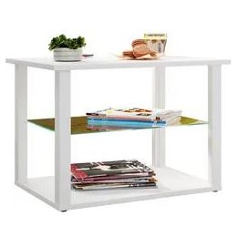 Couchtisch Vcm "Holz Sofatisch Couchtisch Glas Tisch Wanilo M", wei&szlig;, B:65cm T:45cm, Tische, Couchtisch