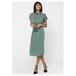 Hemdblusenkleid Only "ONLHANNOVER S/S SHIRT DRESS NOOS WVN", Damen, Gr. 34 (XS), N-Gr, laurel wreath, Web, Obermaterial: 100% Polyester, unifarben, Kleider, Sommerkleid