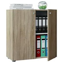 Aktenschrank Vcm "B&uuml;roschrank B&uuml;cher Ordner Aktenschrank Lona 2fach", braun (sonoma, eiche (s&auml;gerau)), B:70cm T:40cm, Obermaterial: 100% Holz Wood., Schr&auml;nke