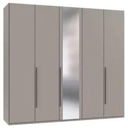 Dreht&uuml;renschrank wimex "London in den Breiten 180cm, 225cm und 270cm erh&auml;ltlich, inkl. Spiegel", saharagrau, griffe saharagrau, B:225cm H:208cm T:58cm, Holzwerkstoff, Schr&auml;nke, Dreht&uuml;renschrank, Kleiderschrank wahlweise mit Basic- o. Premium-Ausstattung erh&auml;ltlich
