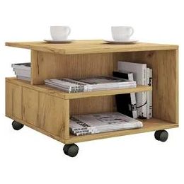 Couchtisch Vcm "Holz Sofatisch Couchtisch Rollen rollbar Stango S", braun (honig, eiche), B:50cm T:50cm, Tische, Couchtisch
