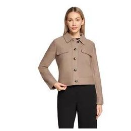 Jackenblazer Betty Barclay "Damen mit aufgesetzten Taschen", Damen, Gr. 44, beige, Flanell, Obermaterial: 60% Viskose, 40% Wolle, gerade normal, Blazer