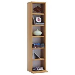 Standregal Vcm "Holz CD DVD Stand Aufbewahrung Deko Regal Elementa", braun (buche), B:21cm T:20cm, Regale, Standregal