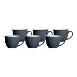 Ritzenhoff & Breker Tasse RITZENHOFF & BREKER "Jumbotassen Doppio 350 ml 6er Set", grau (anthrazit), Porzellan, Trinkgef&auml;&szlig;e, Tasse