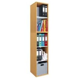 B&uuml;cherregal Vcm "Holz B&uuml;ro Regal B&uuml;cher Ordner Aktenregal Lona l 5f", braun (buche), B:35cm T:37cm, Regale, B&uuml;cherregal