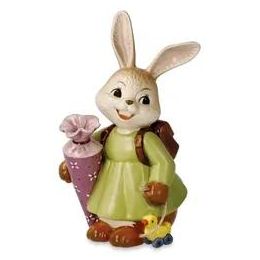 Osterhase Goebel "Hasenm&auml;dchen erster Schultag", bunt, B:6,5cm H:12cm T:7,5cm, Steingut, Dekofiguren