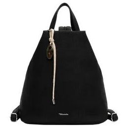 Rucksack Tamaris "Rucksack TAS Karen", Gr. B/H/T: 29cm x 31cm x 17cm, schwarz (schwarz 100), Obermaterial: 60% Polyurethan PU. 40% Polyester PES., Rucks&auml;cke Rucksack