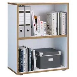 B&uuml;cherregal Vcm "Holz B&uuml;ro Regal B&uuml;cher Ordner Aktenregal Salia 2f", wei&szlig;, B:60cm T:33cm, Regale, B&uuml;cherregal