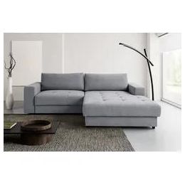 Ecksofa WERK2 "Indiana inkl. Bettfunktion & Bettkasten, bequem, Breite 270cm, L-Form", hellgrau, B:270cm H:76cm T:182cm, 92% Polyester, 8% Nylon, Sofas, Ecksofa, Moderne, elegante Polsterecke, Komfortpolsterung und losen Kissen.