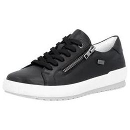 Sneaker Remonte, Damen, Gr. 40, schwarz, Leder, unifarben, Basic, Schuhe Sneaker, Freizeitschuh, Halbschuh mit seitlichem Rei&szlig;verschluss und TEX-Membran