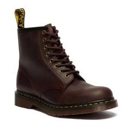 Schn&uuml;rboots Dr. Martens "1460", Damen, Gr. 42, dunkelrot, Leder, Schuhe Schn&uuml;rboots, Kinderstiefel, Stiefelette mit logobedruckter Anziehlasche