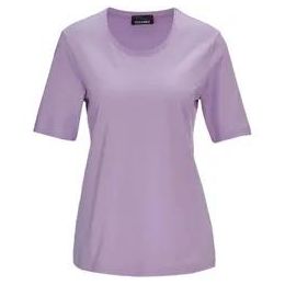 Langarm-Poloshirt GOLDNER "Basic Baumwollshirt mit kurzem Arm", Damen, Gr. 44, lila (flieder), Obermaterial: 100% Baumwolle CO., normal, Sonstiges, Shirts, Ohne