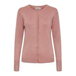 Cardigan oxmo "Strickcardigan OXHlin", Damen, Gr. XXL, rosa (ash rose melange), Obermaterial: 80% Viskose CV. 20% Nylon NY., Strickjacken