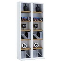 Media-Regal Vcm "Holz CD DVD Stand Regal Schrank St&auml;nder Milano", braun (wei&szlig;, honig, eiche), B:42cm T:20cm, Regale