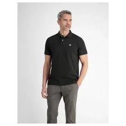 Poloshirt Lerros "Poloshirt mit Waffelstruktur aus 100 % Baumwolle", Damen, Gr. L, schwarz, 100% Baumwolle, ohne Ausschnitt, Shirts