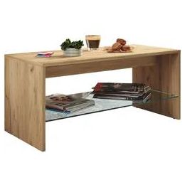 Couchtisch Vcm "Holz Sofatisch Couchtisch Glas Wisal", braun (honig, eiche), B:90cm T:40cm, Tische, Couchtisch