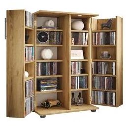 Media-Regal Vcm "Holz Schrank CD DVD Regal abschlie&szlig;bar Engalo XL", braun (honig, eiche), B:60cm T:31cm, Regale