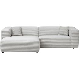 Polsterecke Home Affaire "BAKELS, Ecksofa-Set mit Hocker, L-Form mit Schlaffunktion", grau (hellgrau), B:267cm H:66cm T:163cm, Sofas, Ecksofa-Set (incl. Hocker) im trendigen Megacord