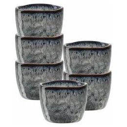 Eierbecher Leonardo "Eierbecher Matera &oslash; 5,2 cm 6er Set", grau (anthrazit), Keramik, Eierbecher