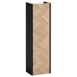 Midischrank Welltime "Lorna, Breite 30,2 cm", schwarzmatt, eiche chevron, B:30,2cm H:106,1cm T:23,4cm, FSC-zertifizierter Holzwerkstoff, Schr&auml;nke, Midischrank, Made in Germany