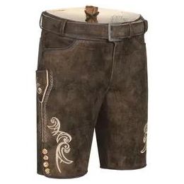 N&uuml;bler Trachtenlederhose N&Uuml;BLER "Lederhosen kurz Latz Hudson", Herren, Gr. 48, EURO, braun, Obermaterial: 100% Lammleder LEL., Hosen