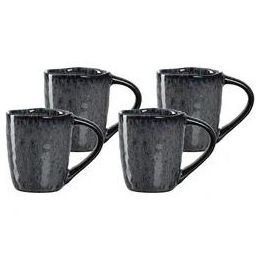 Espressotasse Leonardo "Espressotassen Matera 90 ml 4er Set", grau (anthrazit), Keramik, Trinkgef&auml;&szlig;e, Espressotasse