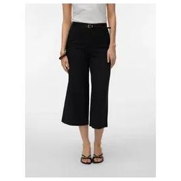 V&eacute;ro Moda Anzughose VERO MODA "VMELMA HW WIDE CULOTTE BELT PANT NOOS", Damen, Gr. M, L&auml;nge 32, schwarz, Web, Obermaterial: 95% Polyester, 5% Elasthan, unifarben, 7/8-L&auml;nge, Hosen Anzughose