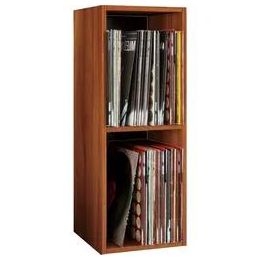 Media-Regal Vcm "Holz Schallplatten LP Stand Regal Platto 2fach", braun (kern, nussbaum), B:34cm T:30cm, Regale