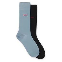 Businesssocken HUGO UNDERWEAR "2P RS UNI CC", Herren, Gr. 39-42, light, pastel blau 456, Baumwollmischung, unifarben, elastisch, Socken, mit kontrastfarbenem HUGO Logo-Schriftzug