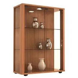 Standvitrine Vcm "Holz Glas Stand Vitrine Sammelvitrine Sintalo", braun (kern, nussbaum), B:60cm T:25cm, Obermaterial: 100% Holz Wood., Schr&auml;nke, Standvitrine