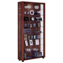Standvitrine Vcm "Holz Glas Stand Vitrine Sammelvitrine Lumo Maxi", braun (kern, nussbaum), B:59cm T:18cm, Obermaterial: 100% Holz Wood., Schr&auml;nke, Standvitrine