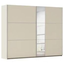 Schwebet&uuml;renschrank Rauch "Kleiderschrank Schrank Garderobe TOPSELLER ASTANA", beige (champagner), B:261cm H:210cm T:59cm, Holzwerkstoff, Schr&auml;nke, Schwebet&uuml;renschrank, mit 3 Spiegelelementen, Metallgriffleisten alufarbig MADE IN GERMANY