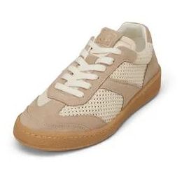 Marc O'Polo Sneaker MARC O'POLO "aus edlem Rindleder mit H&auml;keleins&auml;tzen", Damen, Gr. 39, dusty sand, Obermaterial: 80% Leder (Rind), 20% Polyester, unifarben, Schuhe Sneaker