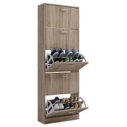 Schuhschrank Vcm "Holz Regal Schuhschrank Schuhkipper Serie Sipos XL", braun (sonoma, eiche), B:59cm T:22cm, Obermaterial: 100% Holz Wood., Schr&auml;nke, Schuhschrank
