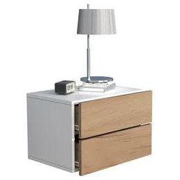 Nachttisch Vcm "Holz Wandschublade Wand H&auml;nge Nachttisch Usal L45", braun (wei&szlig;, honig, eiche), B:45cm T:32cm, Sideboards, Nachttisch