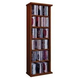 Media-Regal Vcm "Holz CD DVD Stand Regal Schrank St&auml;nder Vostan", braun (kern, nussbaum), B:31cm T:18cm, Regale