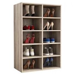 Schuhregal Vcm "Holz Regal Schuhschrank Schuhregal Hinsol M", braun (sonoma, eiche), B:55cm T:30cm, Regale, Schuhregal