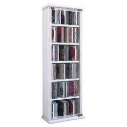 Media-Regal Vcm "Holz CD DVD Stand Regal Schrank Classic Glast&uuml;r", wei&szlig;, B:31cm T:18cm, Regale