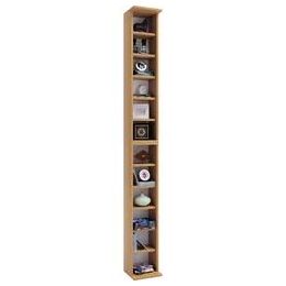 Standregal Vcm "Holz CD DVD Stand Aufbewahrung Deko Regal Bigol", braun (buche), B:21cm T:20cm, Regale, Standregal
