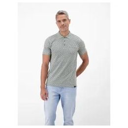 Poloshirt Lerros "Poloshirt in 2-Tone-Optik und All-over-Print", Herren, Gr. L, storm grau, 100% Baumwolle, ohne Ausschnitt, Shirts
