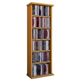 Media-Regal Vcm "Holz CD DVD Stand Regal Schrank St&auml;nder Vostan", braun (buche), B:31cm T:18cm, Regale