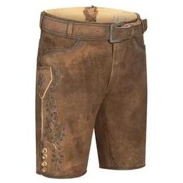 N&uuml;bler Trachtenlederhose N&Uuml;BLER "Lederhosen kurz Latz Obert", Damen, Gr. 48, EURO, braun, Obermaterial: 100% Lammleder LEL., Hosen