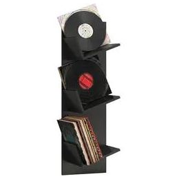 Media-Regal Vcm "Holz B&uuml;cher Schallplatten LP H&auml;nge Wandregal Sulda", schwarz, B:33cm T:26cm, Regale