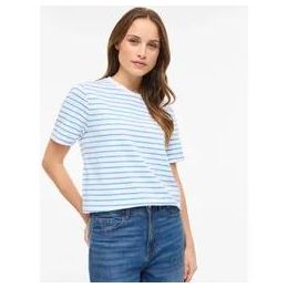Kurzarmshirt Vila "VINORA S/S YD T-SHIRT - NOOS", Damen, Gr. S, all aboard stripes:opt 2 hellwei&szlig;, Jersey, Obermaterial: 96% Baumwolle, 4% Elasthan, gestreift, regular fit normal, Rundhals, Shirts
