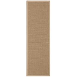 Teppich Dekowe "Naturino Rips", beige (natur), B:80cm H:7mm L:250cm, Kunstfaser, Teppiche, Teppich, Flachgewebe, Sisal-Optik, mit Bord&uuml;re, In- und Outdoor geeignet